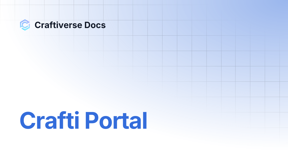 Crafti Portal | Craftiverse Docs