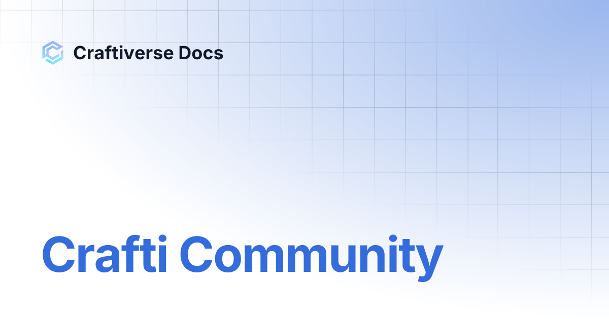Crafti Community | Craftiverse Docs